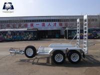 China 8x5 Double Axle Hot Dip Galvanized Excavator Trailer 3000kg ATM Heavy Duty Flatbed for sale