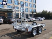 China 8x5 Double Axle Hot Dip Galvanized Excavator Trailer 3000kg ATM Heavy Duty Flatbed for sale