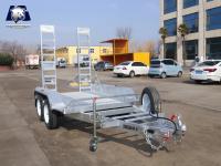 China 8x5 Double Axle Hot Dip Galvanized Excavator Trailer 3000kg ATM Heavy Duty Flatbed for sale