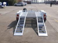 China 8x5 Double Axle Hot Dip Galvanized Excavator Trailer 3000kg ATM Heavy Duty Flatbed for sale