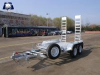 China 8x5 Double Axle Hot Dip Galvanized Excavator Trailer 3000kg ATM Heavy Duty Flatbed for sale