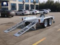 China 8x5 Double Axle Hot Dip Galvanized Excavator Trailer 3000kg ATM Heavy Duty Flatbed for sale