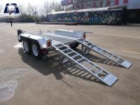China 8x5 Double Axle Hot Dip Galvanized Excavator Trailer 3000kg ATM Heavy Duty Flatbed for sale