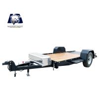 China Single-Axis Hydraulic Equipment Trailer 3200kg ATM 3660x1500mm Wood Deck Electromagnetic Brake for sale