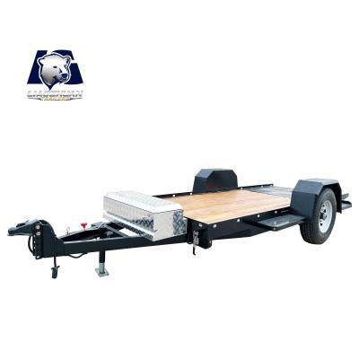 China Single-Axis Hydraulic Equipment Trailer 3200kg ATM 3660x1500mm Wood Deck Electromagnetic Brake for sale