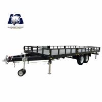 China 4500kg ATM Dual-Axis Flatbed Trailer 6058x2438mm with Electric Brakes Heavy Duty Hauling for sale