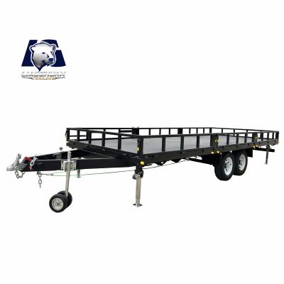China 4500kg ATM Dual-Axis Flatbed Trailer 6058x2438mm with Electric Brakes Heavy Duty Hauling for sale