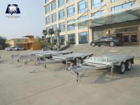 China Hot Dip Galvanized Dual Axle Generator Trailer ATM2000kg Fully Welded Tandem Axle Generator Chassis Trailer With Electric Brakes for sale