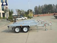 China Hot Dip Galvanized Dual Axle Generator Trailer ATM2000kg Fully Welded Tandem Axle Generator Chassis Trailer With Electric Brakes for sale