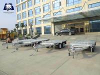 China Hot Dip Galvanized Dual Axle Generator Trailer ATM2000kg Fully Welded Tandem Axle Generator Chassis Trailer With Electric Brakes for sale