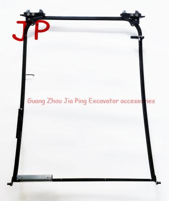 China Hitachi ZAX200 ZAX240 ZAX360 ZAX330-3 Excavator Cockpit Front Glass Frame - Black Aluminum Construction for sale