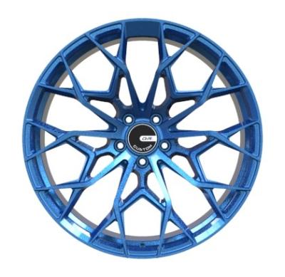 China PCD 5-112 3 Piece Wheels 18 Inch Blue Custom 3 Piece Rims for sale