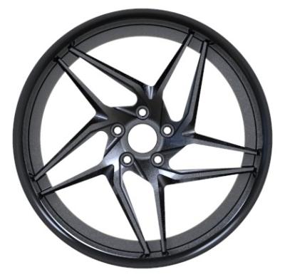 China Matt Black Two Piece Forged Wheels for sale