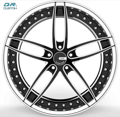 China ET30 Forged Polished Aluminum Wheels 2 Piece 17 Inch 5x130 PCD for sale