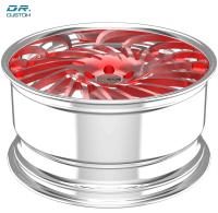 China Brushed Red Three Piece Forged Wheels ET45 3 Piece Chrome Wheels for sale
