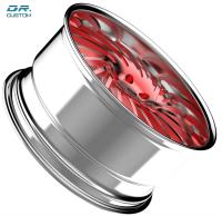 China Brushed Red Three Piece Forged Wheels ET45 3 Piece Chrome Wheels for sale