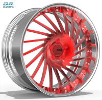 China Brushed Red Three Piece Forged Wheels ET45 3 Piece Chrome Wheels for sale