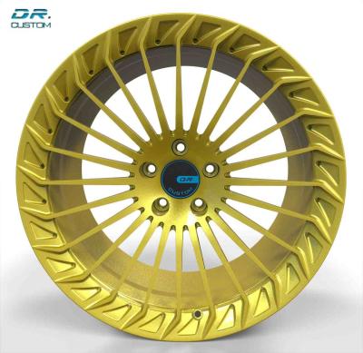 China Brushed Gold Racing Forged Wheels ET45 22 Inch Aluminum Rims for sale