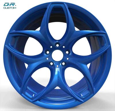 China PCD 5-120 Forged Auto Wheels 22 Inch 6061 T6 Blue For BMW for sale