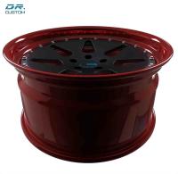 China 23 Inch Deep Dish Forged Wheels Rims PCD 5-139.7 Brushed Red for sale