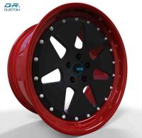 China 23 Inch Deep Dish Forged Wheels Rims PCD 5-139.7 Brushed Red for sale