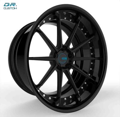 China ET50 5x120 Three Piece Wheels Matt Black 18 Inch 3 Piece Wheels for sale