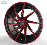 China PCD 120 18 Inch Monoblock Wheels 6061 T6 Alloy Red Black Face for sale