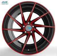 China PCD 120 18 Inch Monoblock Wheels 6061 T6 Alloy Red Black Face for sale
