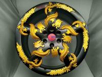 China Dragon Style 22 Inch SUV Wheels 1 Piece Gold Black 5x120mm for sale