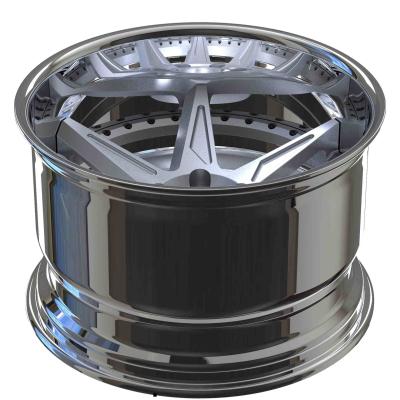 China Silver Deep Concave Forged Wheels 3 Piece 18 Inch Big Lip Rim for sale