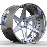 China Silver Deep Concave Forged Wheels 3 Piece 18 Inch Big Lip Rim for sale