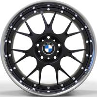China PCD 5-108 Two Piece Forged Wheels ET10 Matte Black Rims 20 Inch for sale