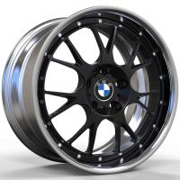 China PCD 5-108 Two Piece Forged Wheels ET10 Matte Black Rims 20 Inch for sale