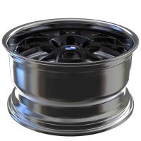 China PCD 5-108 Two Piece Forged Wheels ET10 Matte Black Rims 20 Inch for sale