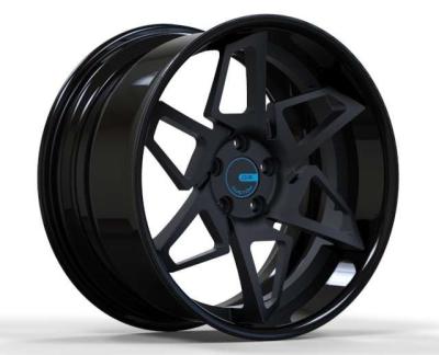 China 6061 T6 Deep Dish Forged Wheels Round J Matt Black 19 Inch Rims for sale