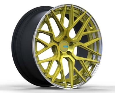 China Matt Black Gold Center 5x120 3 Piece Wheels for sale