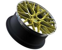 China Matt Black Gold Center 5x120 3 Piece Wheels for sale