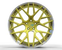 China Matt Black Gold Center 5x120 3 Piece Wheels for sale