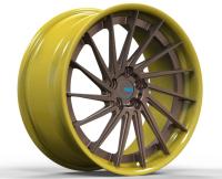 China Toyota Matt Bronze Two Piece Forged Wheels Multi Spoke Step Lip Concave Wheels for sale