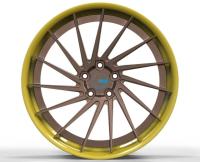 China Toyota Matt Bronze Two Piece Forged Wheels Multi Spoke Step Lip Concave Wheels for sale