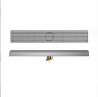 China Stainless Steel Linear Floor Drain 80x200mm Brushed Finish for Bathroom Shower Anti Odor for sale