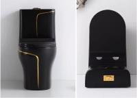 China Black and Gold One Piece Toilet S-Trap Flushing 600x600mm Vanity Toilet for Foshan Market for sale