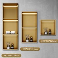 China 12 Inch Recessed Shower Shelf Stainless Steel 304 with LED Light Gold Finish for sale