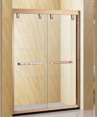 China Custom Size Sliding Door Shower Enclosure Stainless Steel Tempered Glass 8mm for sale