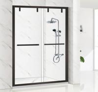 China Custom Size Sliding Door Shower Enclosure Stainless Steel Tempered Glass 8mm for sale