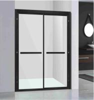 China Gold Glass Shower Enclosure 8mm Tempered Hinged Door with Ceramic Tray for sale