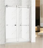 China Gold Glass Shower Enclosure 8mm Tempered Hinged Door with Ceramic Tray for sale
