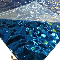 China Water Ripple Color Mirror Embossed Stainless Steel Plate 0.6mm for Hotel Villa Ceiling Curtain Wall for sale