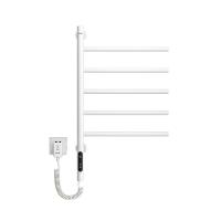 China Single Black Bathroom Heated Towel Warmer Rack 304 Stainless Steel 50-60cm Wall Mounted Electric Towel Rack for sale