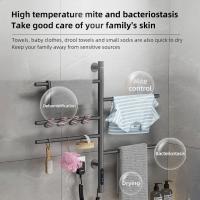 China Single Black Bathroom Heated Towel Warmer Rack 304 Stainless Steel 50-60cm Wall Mounted Electric Towel Rack for sale